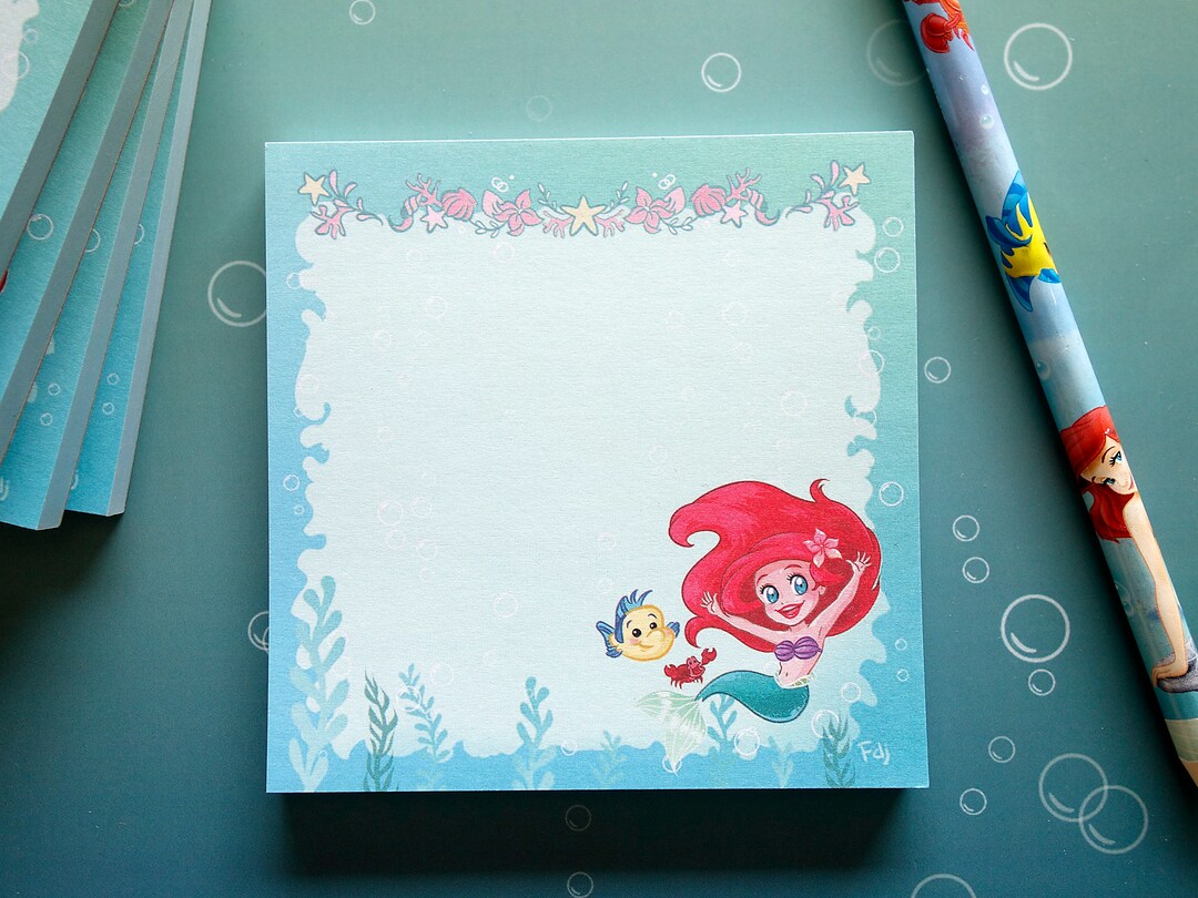 Memo Pads Ariel the Little Mermaid Disney 10 X 10 Cm Cute Stationery ...