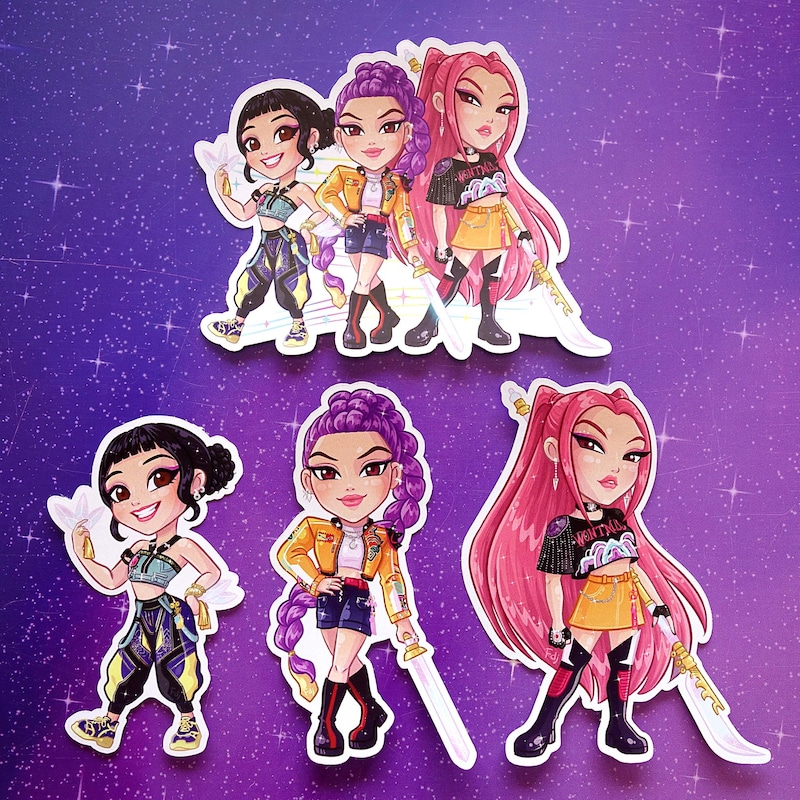 Golden Kpop Demon Hunters Stickers - Etsy New Zealand