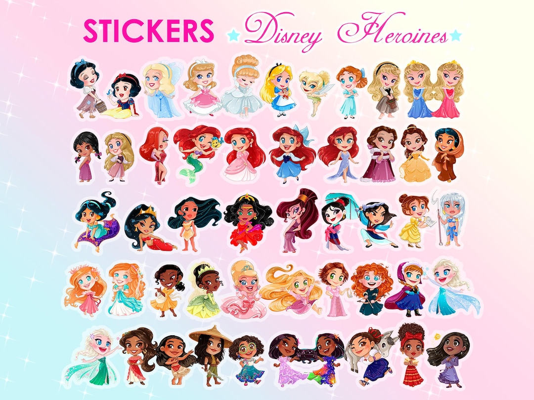Stickers Disney Princesses Cute Gifts Stationery Heroines Ariel ...