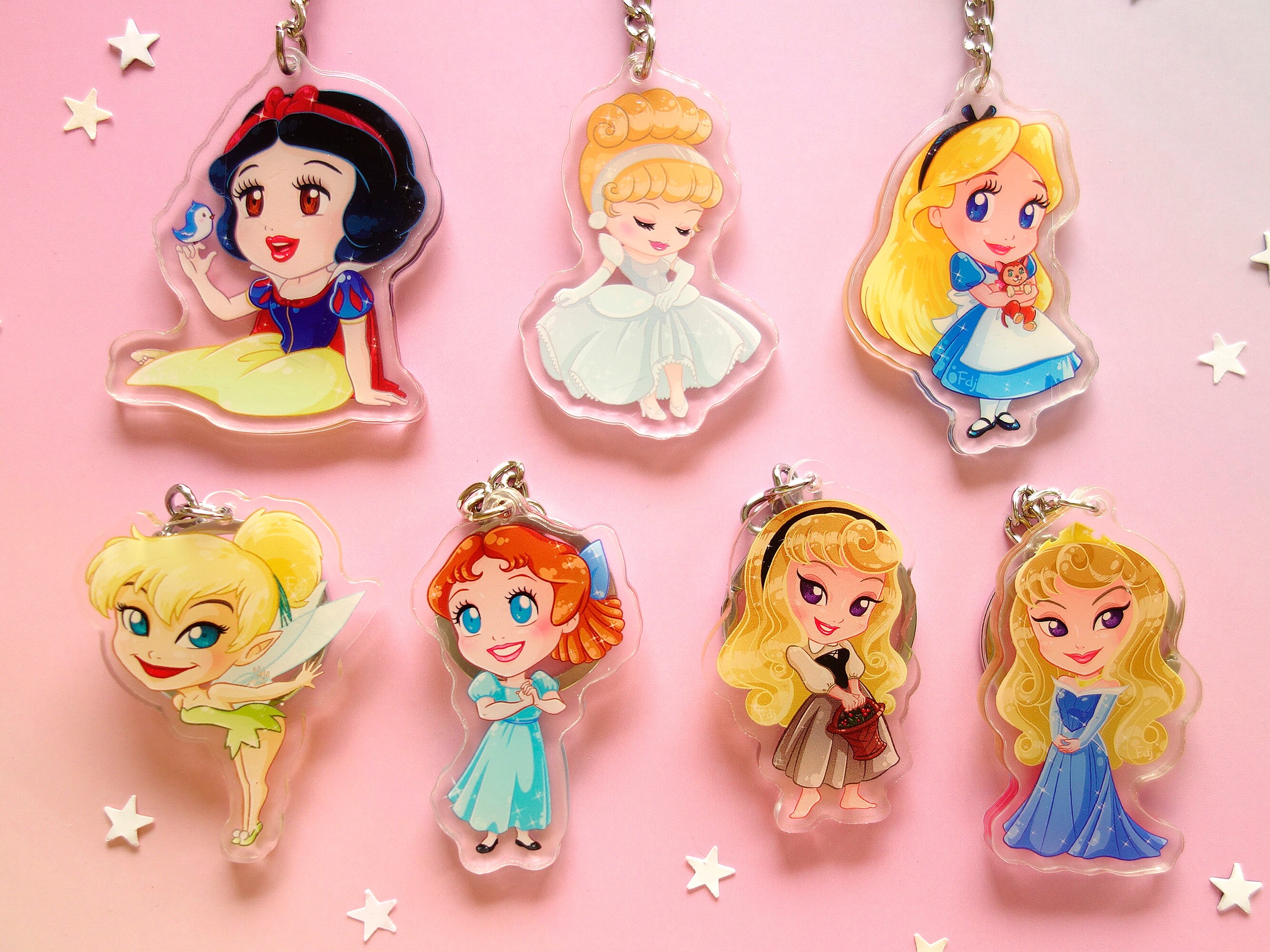 Keychains Disney Princesses & Heroines | Etsy