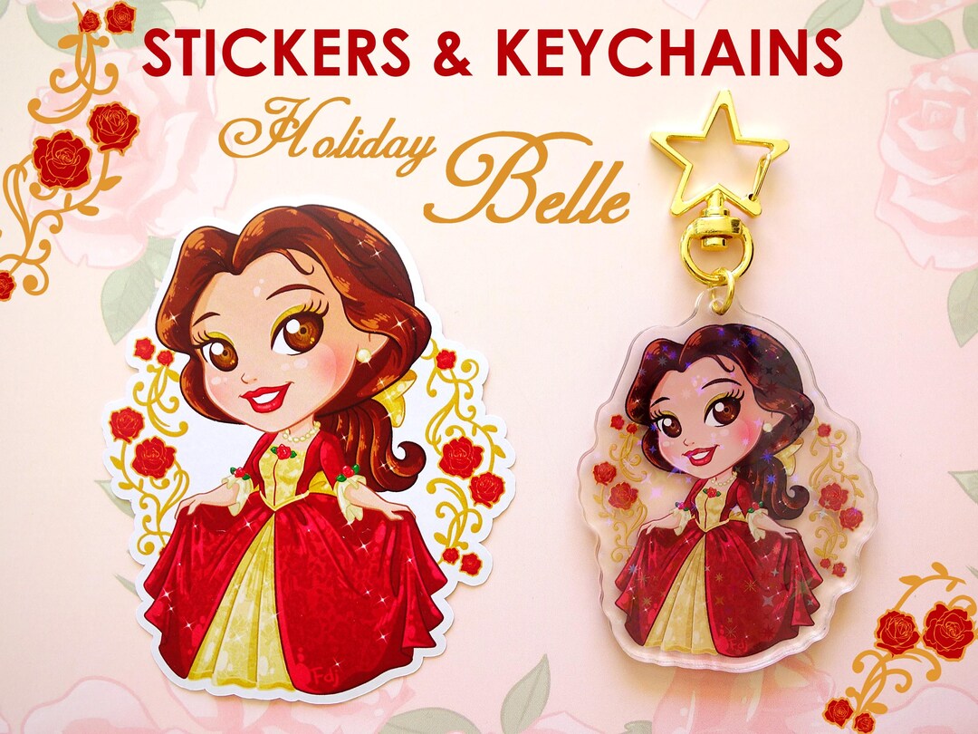 Keychains Stickers Belle the Beauty and the Beast Enchanted Christmas ...