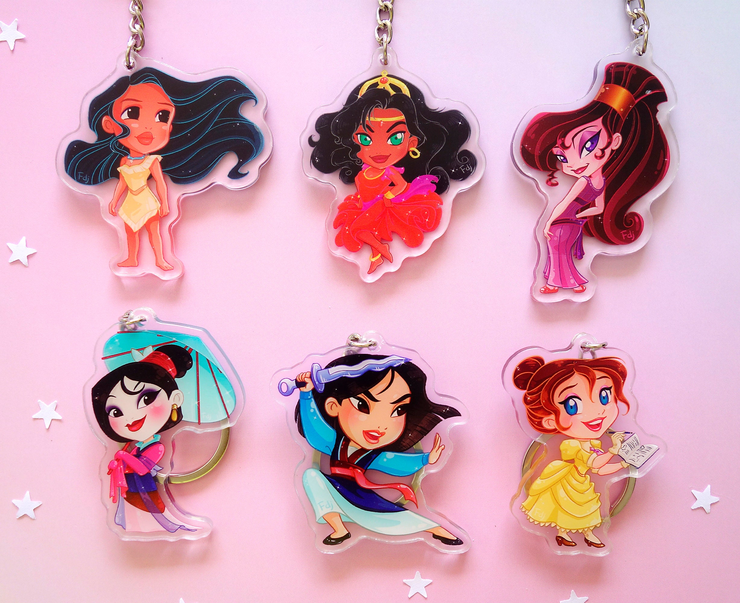 Keychains Disney Princesses & Heroines - Etsy Australia