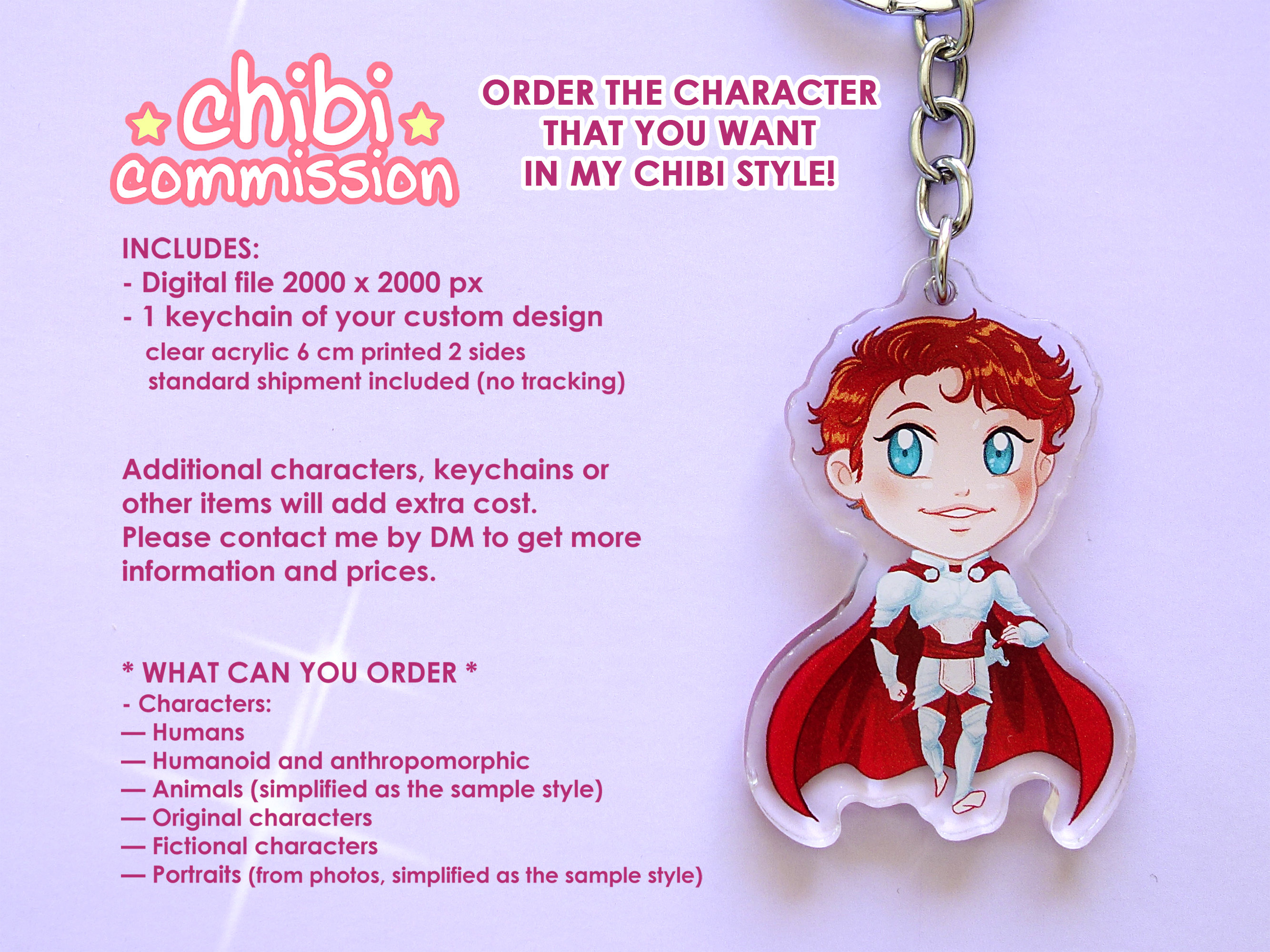 Personalized Keychain Chibi Style Commission Get the Character That You ...