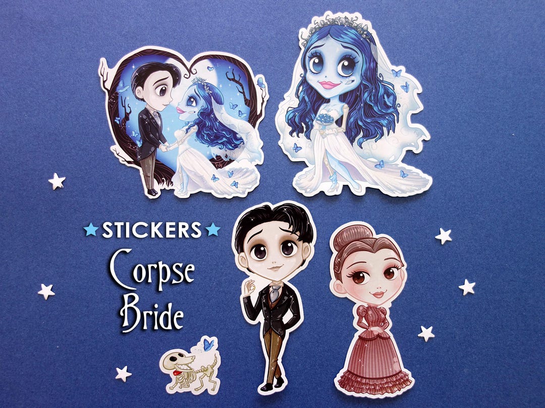 Stickers Corpse Bride Emily Victor Victoria Scraps Halloween Cute Gifts ...