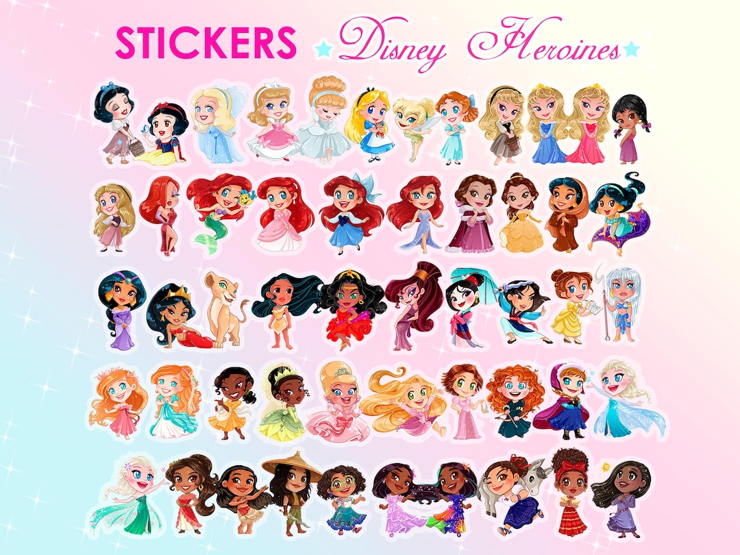 Stickers Disney Princesses Cute Gifts Stationery Heroines Ariel ...