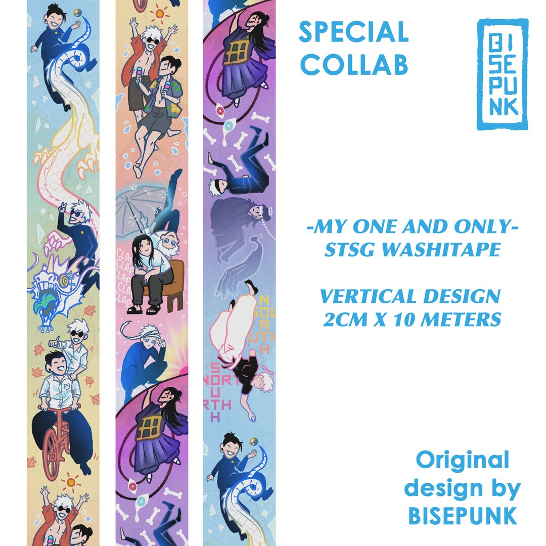 Washi Tape JJK Satoru Gojo Suguru Geto Satosugu Adhesive Stationery ...
