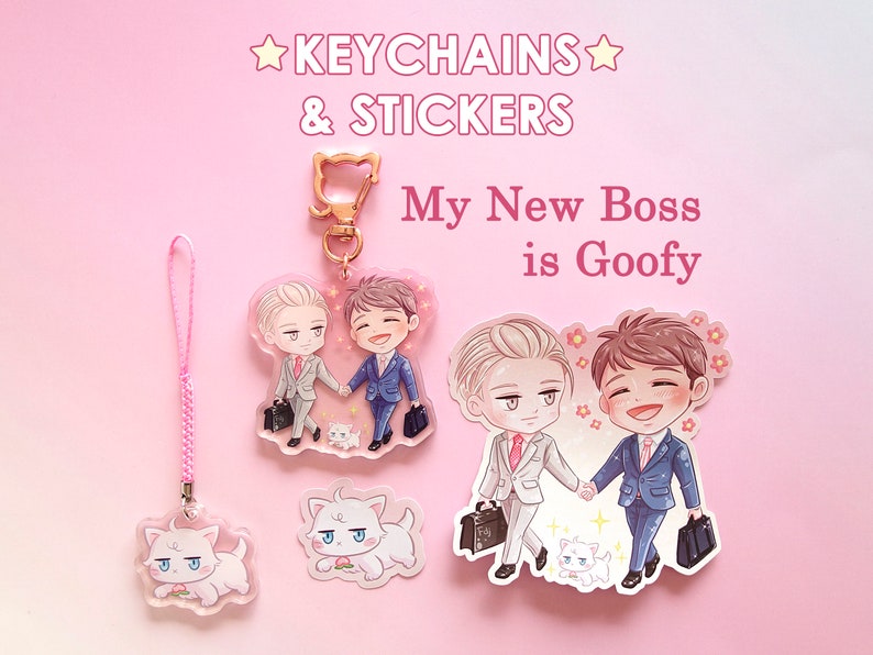Keychains Stickers My New Boss is Goofy Shirosaki Momose Hakuto Cute ...