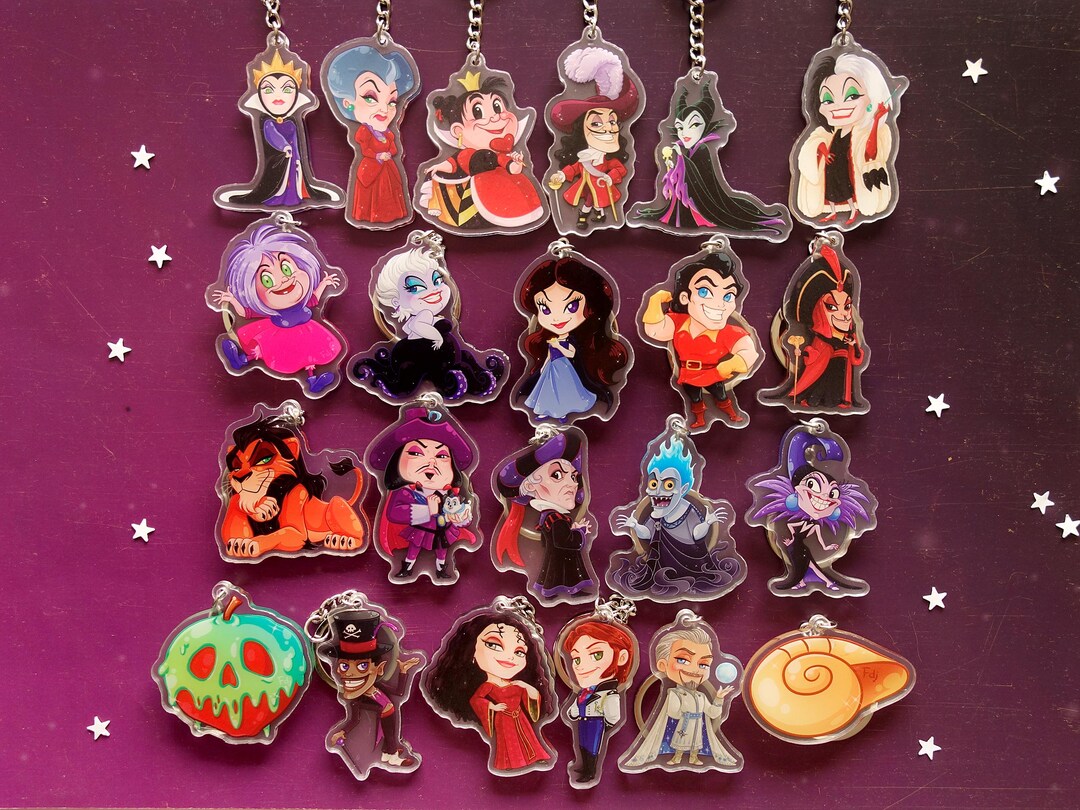 Keychains Disney Villains Acrylic Charms Cute Gifts Evil Queen ...