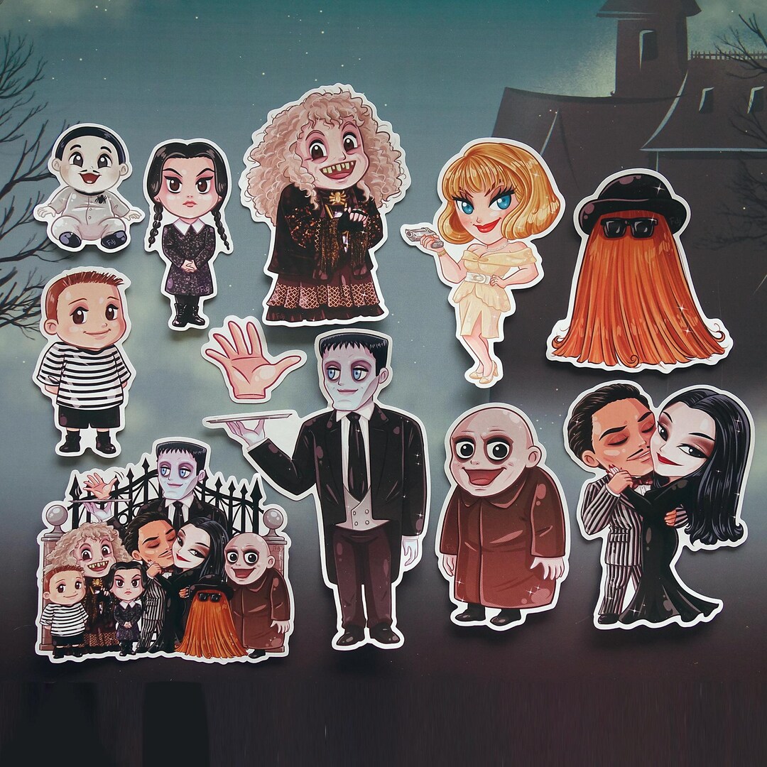 Stickers Spooky Family Halloween Cute Gifts Stationery Gothic Movies - Etsy