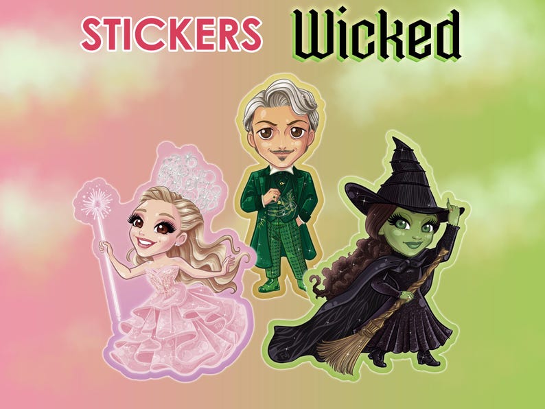 Stickers Wicked Wizard of Oz Adhesive Stickers Cute Stationery Journal ...
