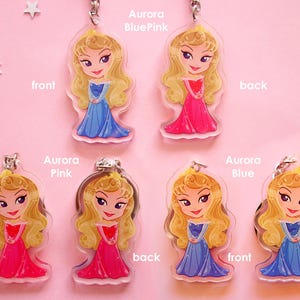 Keychains Disney Princesses Acrylic Charms Cute Gifts Heroines Ariel ...