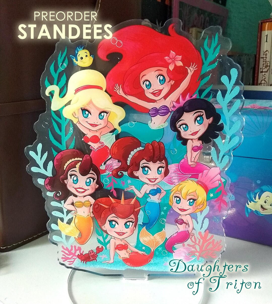 Standees Ariel Sisters Daughters Triton Acrylic Art Decor Cute Gifts ...