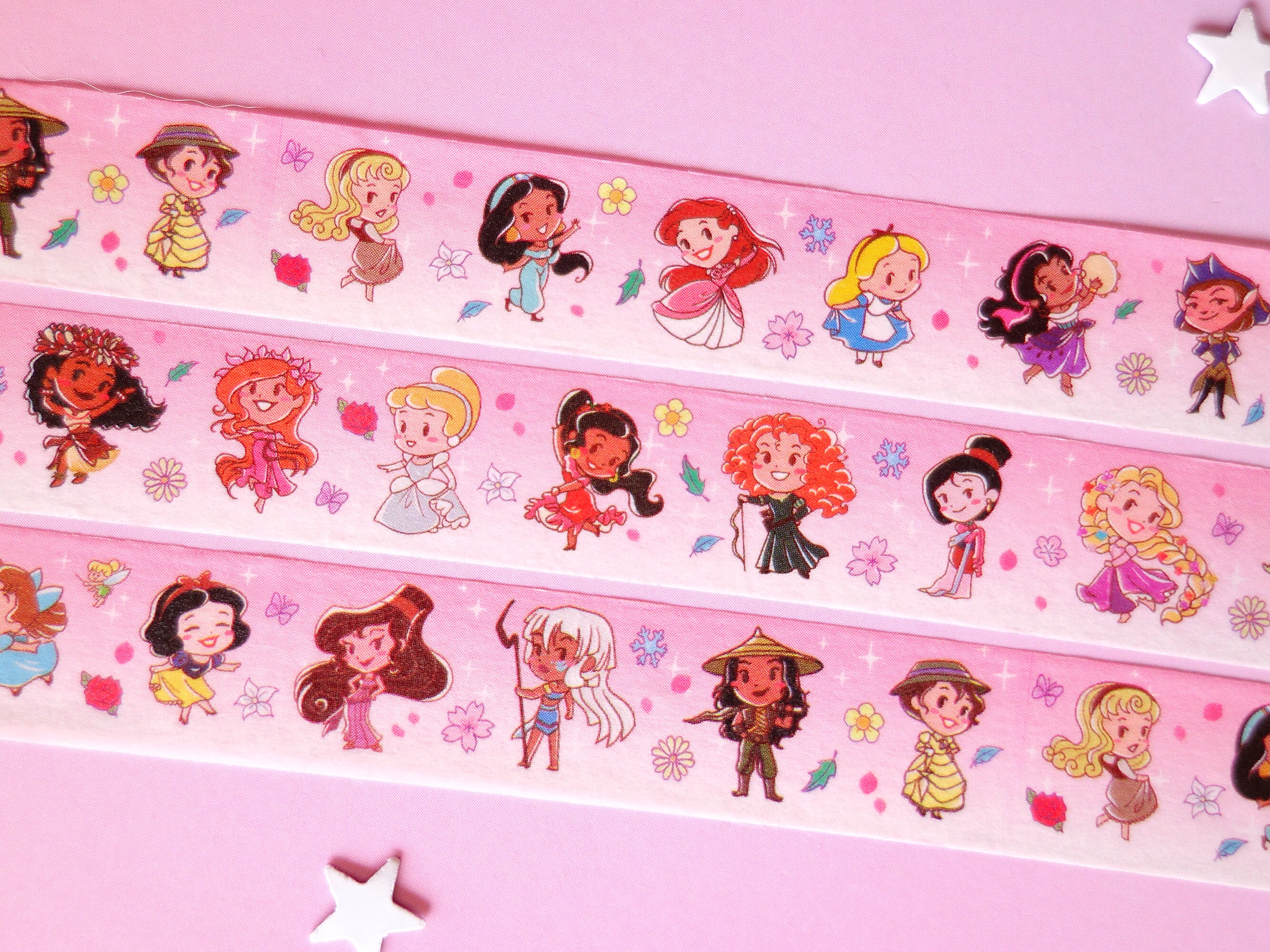Washi Tape Disney Princesses Heroines Mini Adhesive Sticker Stationery ...