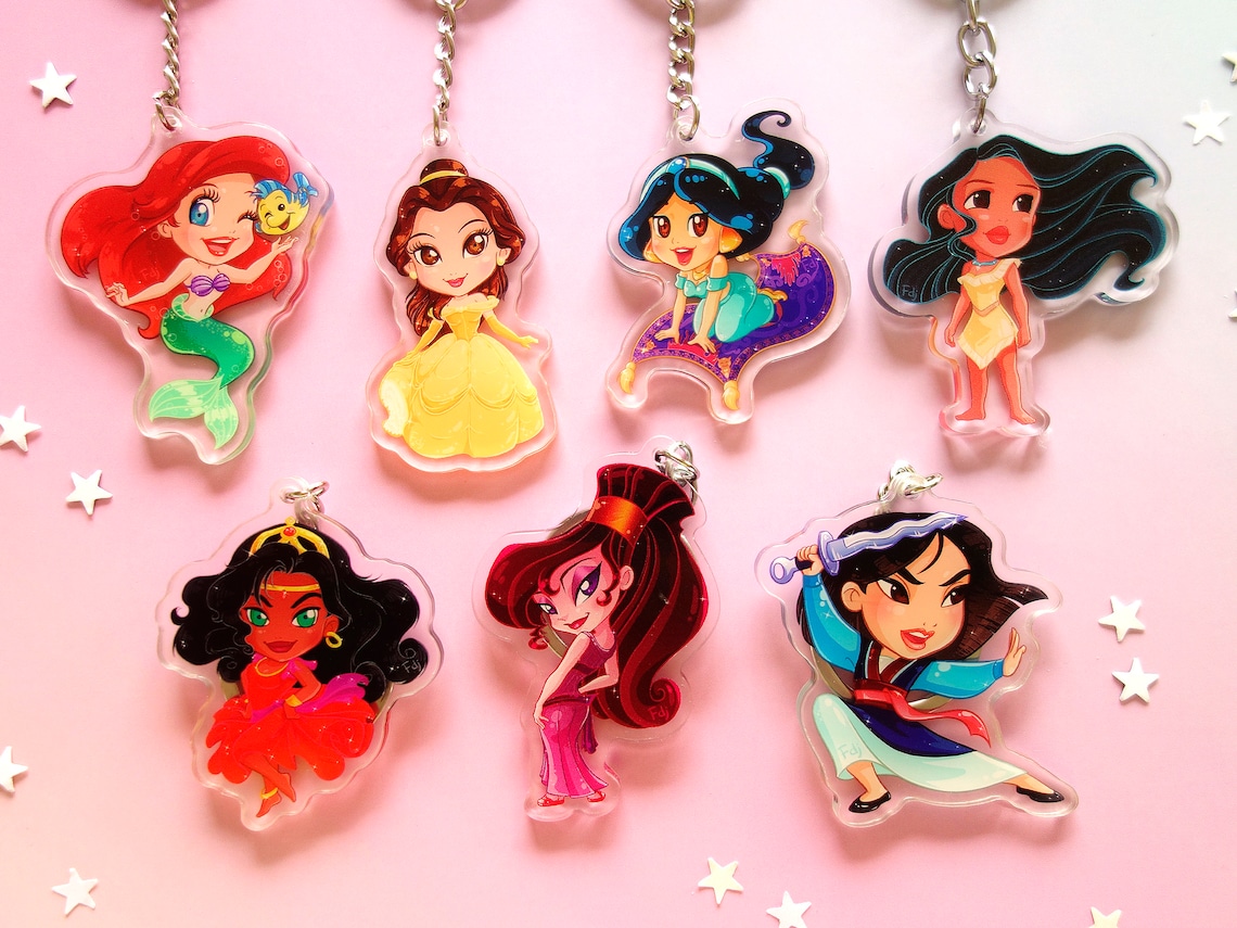 Keychains Disney Princesses & Heroines | Etsy