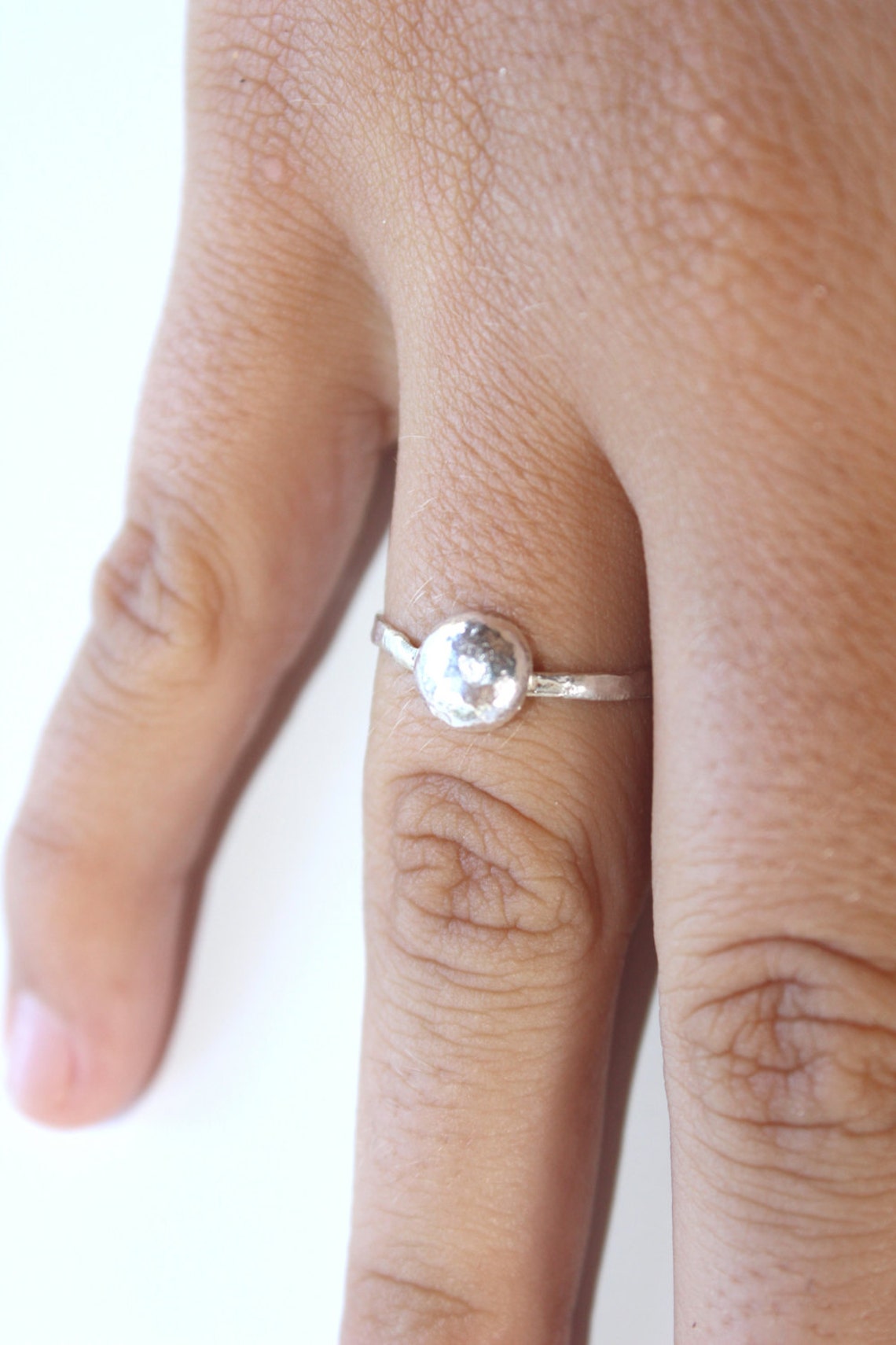 Delicate Sterling Silver Ball Ring Size 9 - Etsy