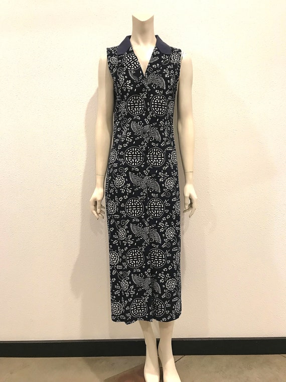 Vintage Bernard Foong Fire Dragon Indigo Dress, Dead … - Gem