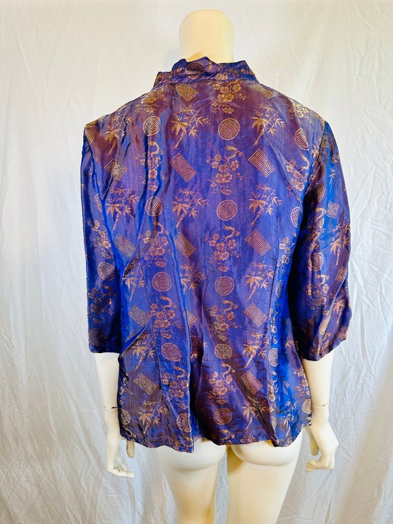 Vintage Asian Inspired Blouse, Frog-Closure Blouse, 1… - Gem