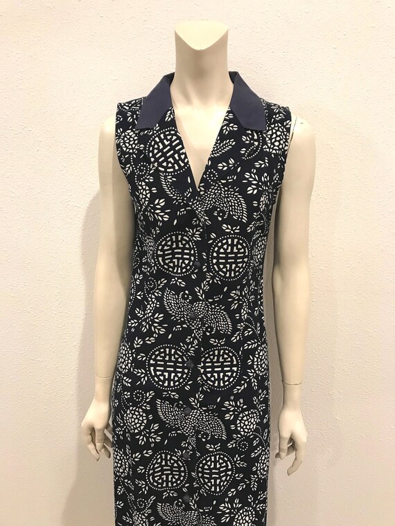 Vintage Bernard Foong Fire Dragon Indigo Dress, Dead … - Gem