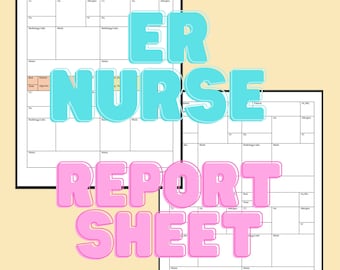 Emergency Room Nurse Report Sheet - Etsy