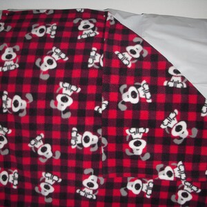 Doggy Blanket - Cute Little Dogs on Black and Red Checkered Print ...