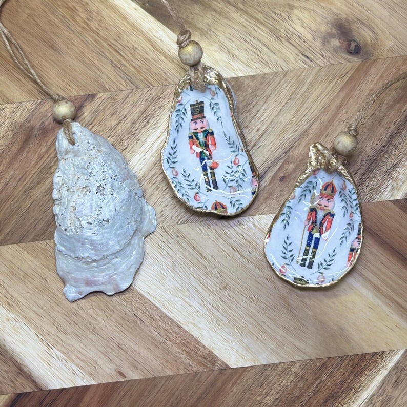 Handmade Christmas Nutcracker Oyster Shell Ornaments - Etsy