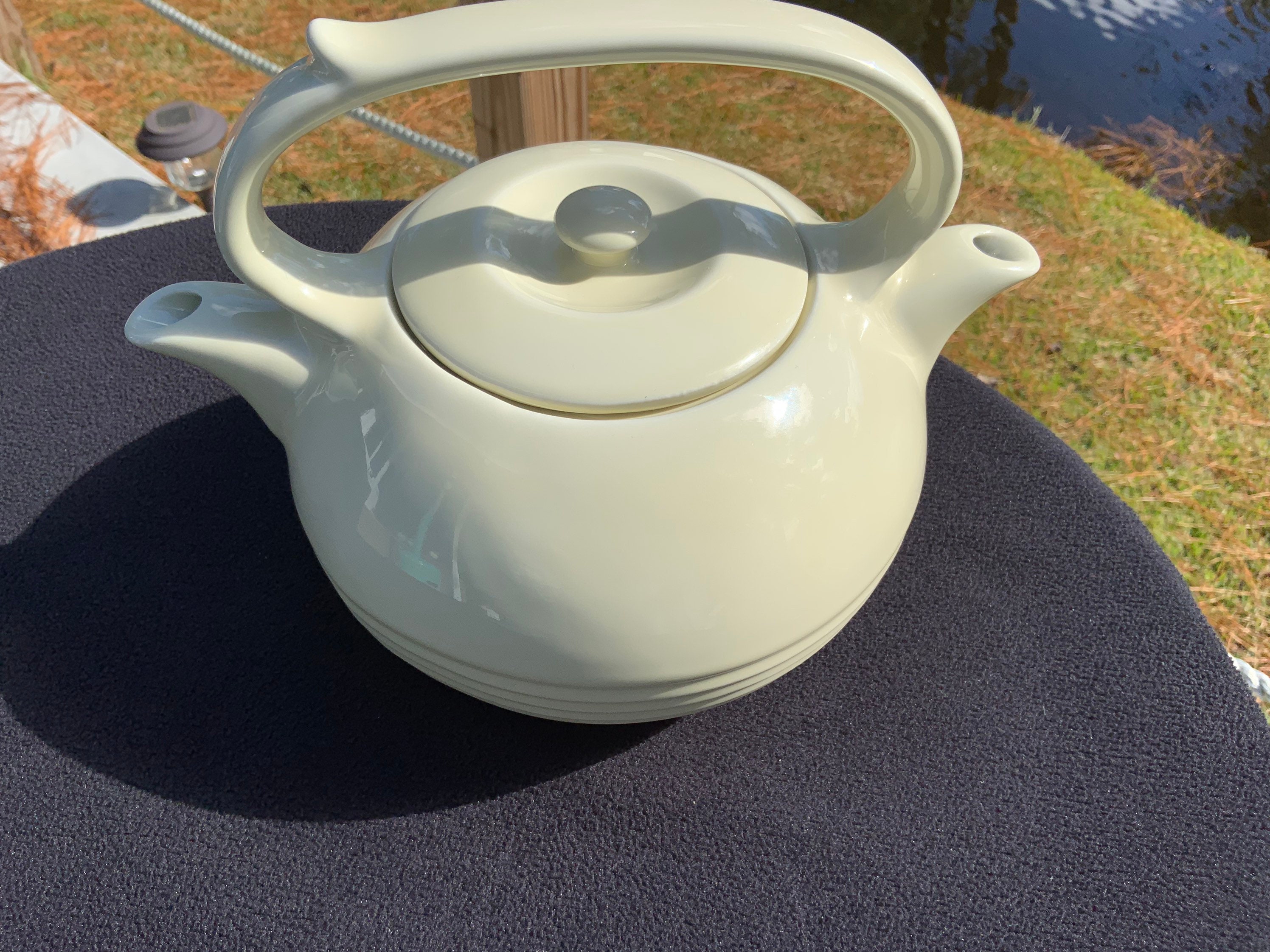Invento Products Teapot Hall Ivory Twin Spout Porcelain Teapot Unique ...