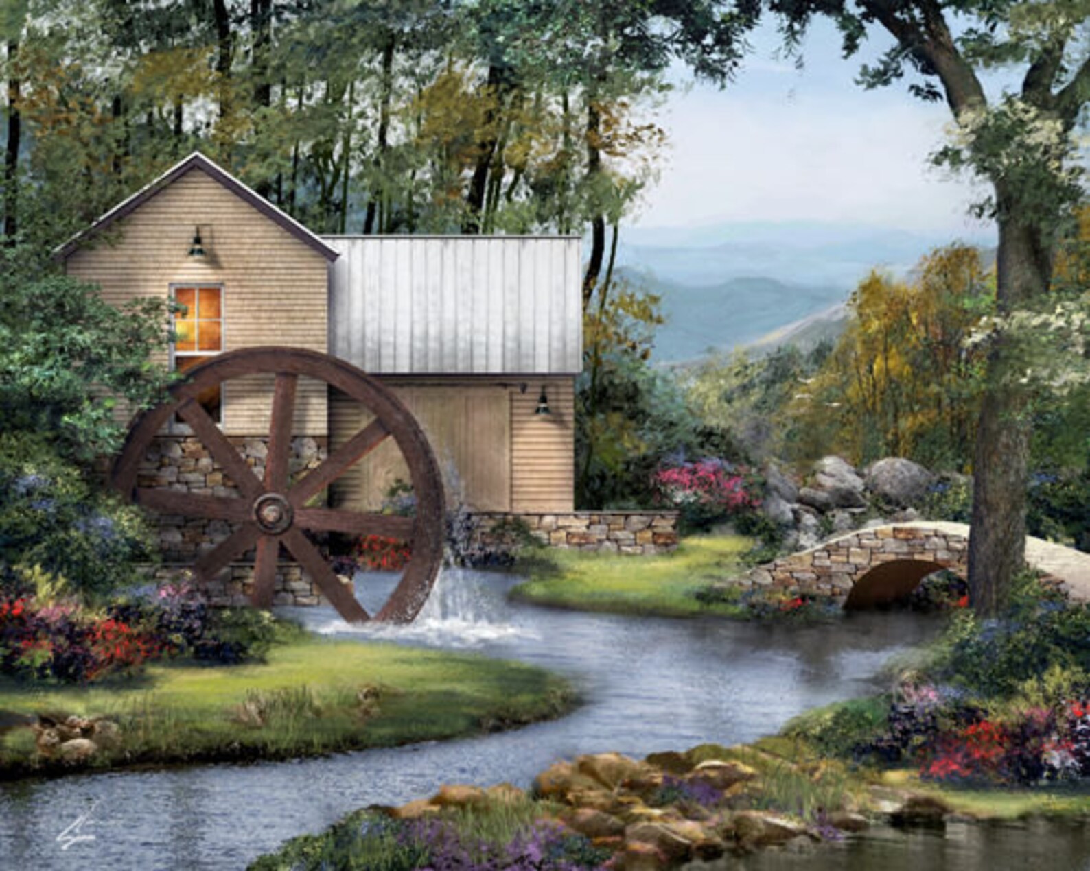 Old Mill - 8 X 10 Landscape Architectural Art Painting Print - Etsy