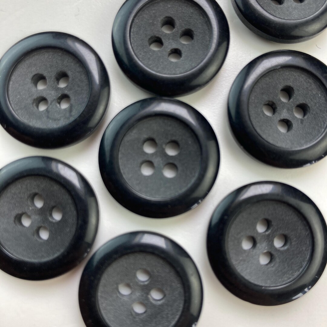 Vintage Black Plastic Buttons – 20mm 4-hole Set, Sewing Supplies - Etsy