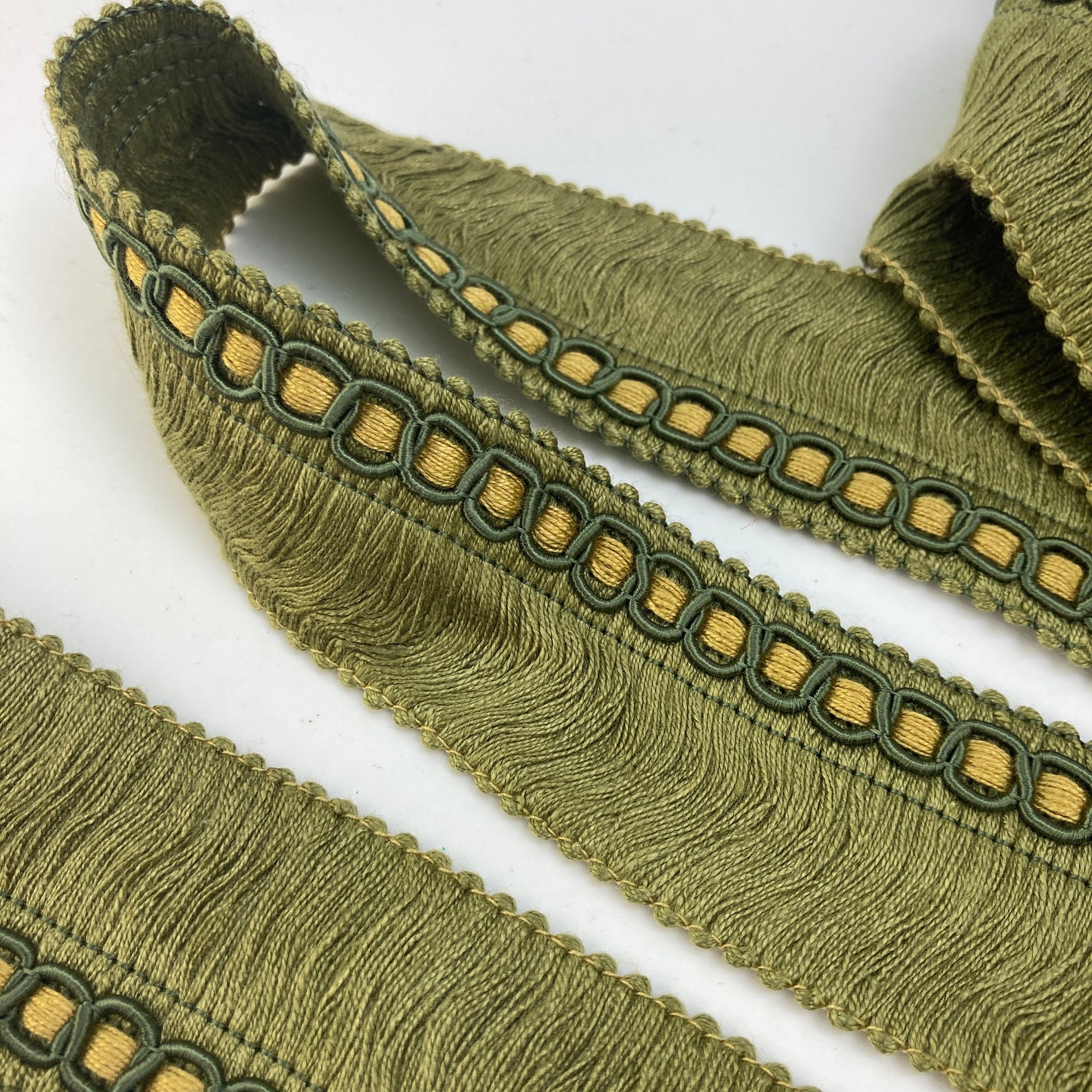 Green Loop Fringe Trim by Yard 1 6/8 or 4cm French Fringe Trim ...