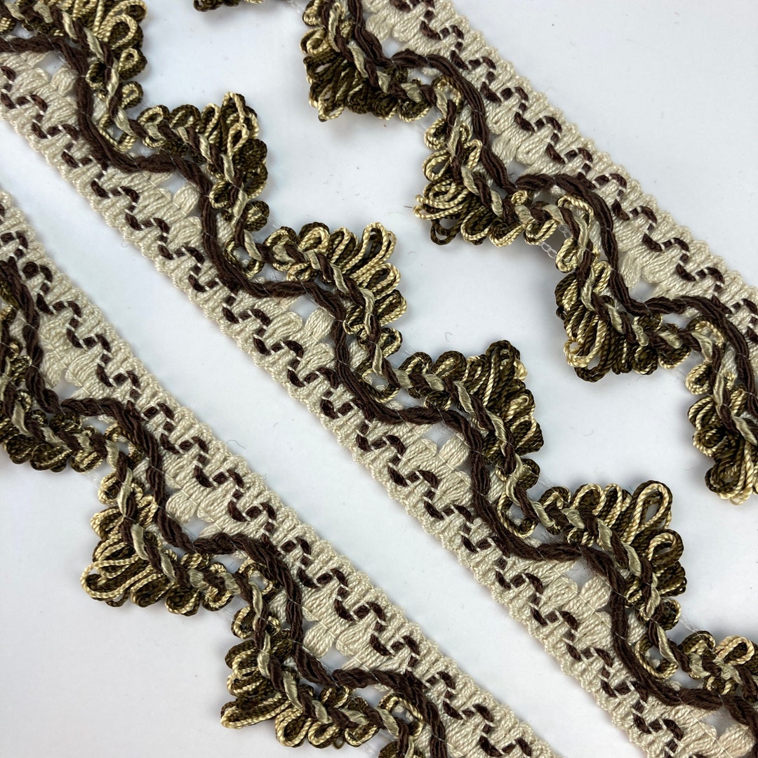 Scalloped Loop Fringe Trim - 1 1/8" 3cm Upholstery Trim - Vintage ...