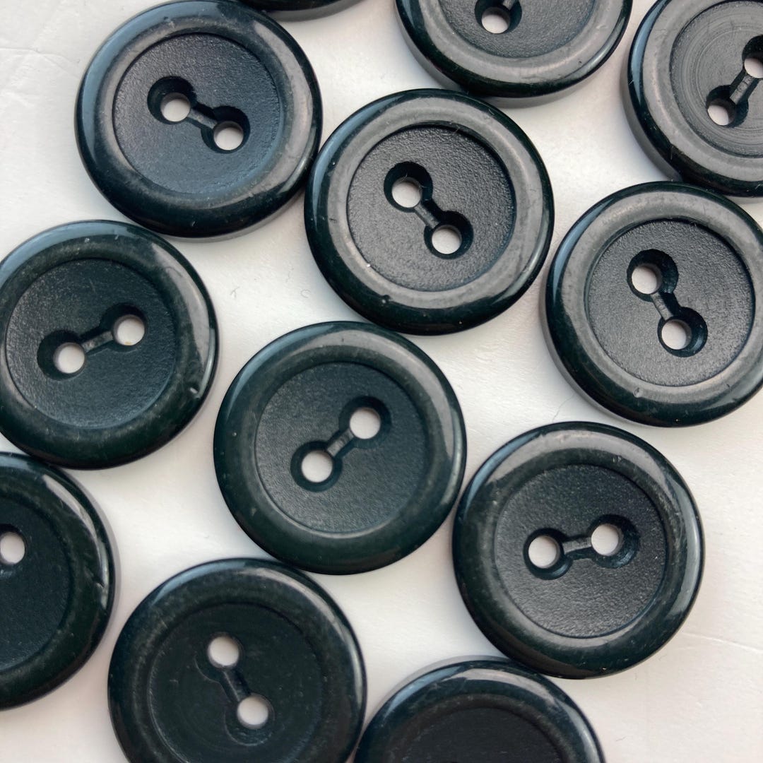 Vintage Black Plastic Buttons 20mm – Sewing Supply, Set of 6 - Etsy