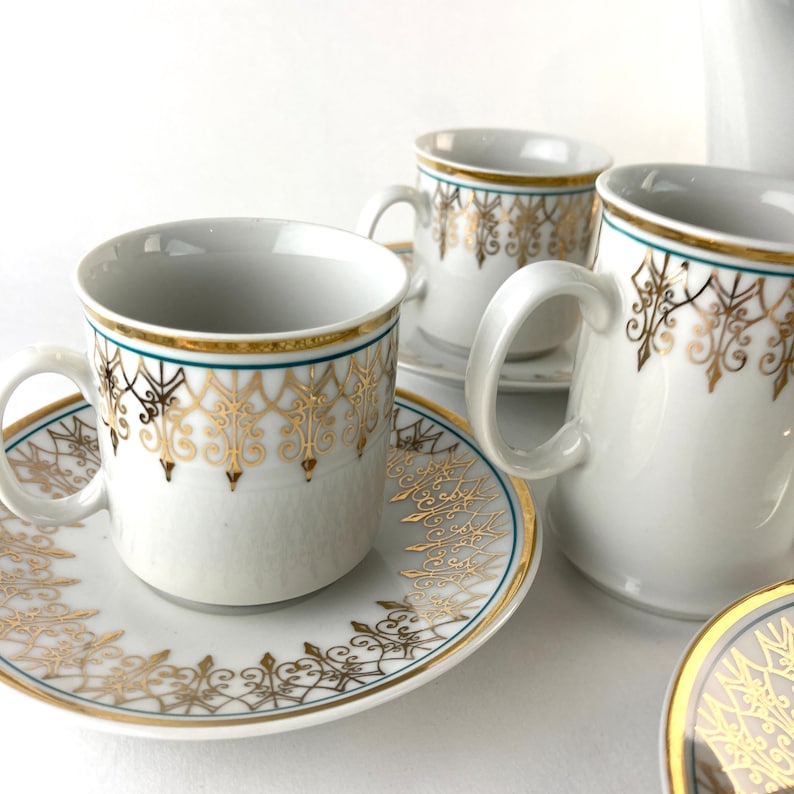 1970s Porcelain Tea Set, 17 Pcs Vintage Set, LOUCKY, Vaclav Dolejs ...
