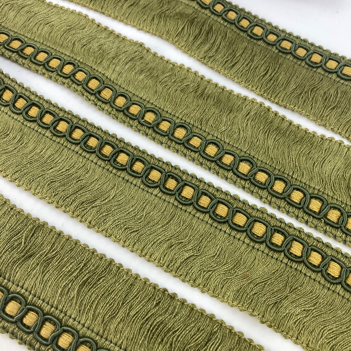 Green Loop Fringe Trim by Yard 1 6/8 or 4cm French Fringe Trim ...