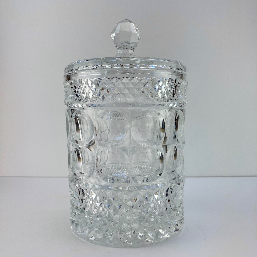Massive Crystal Jar With Lid, Bohemia Czech Glass Box for Cookies ...