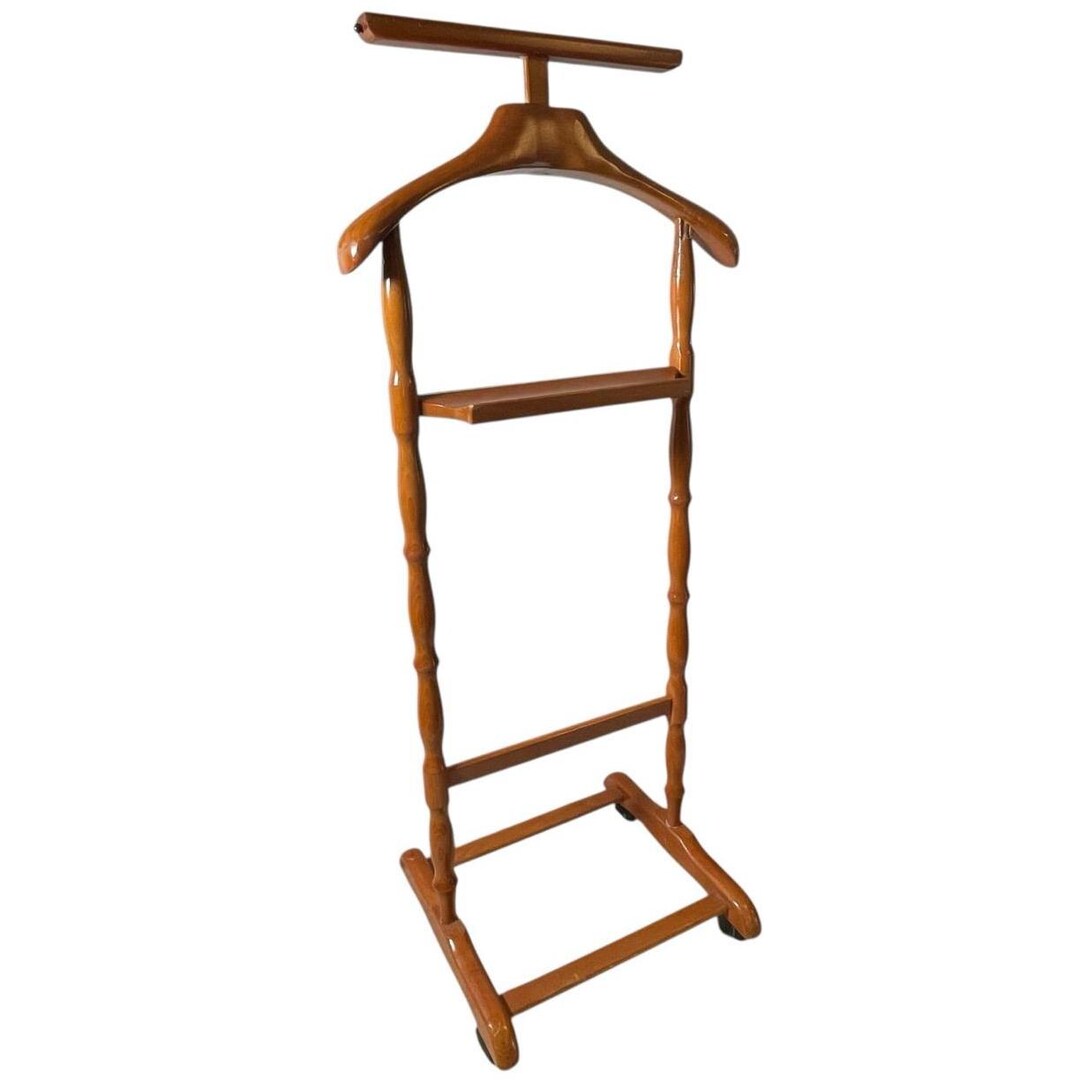Vintage French Valet Butler Stand Wooden Clothes Hanger Suit Costume ...