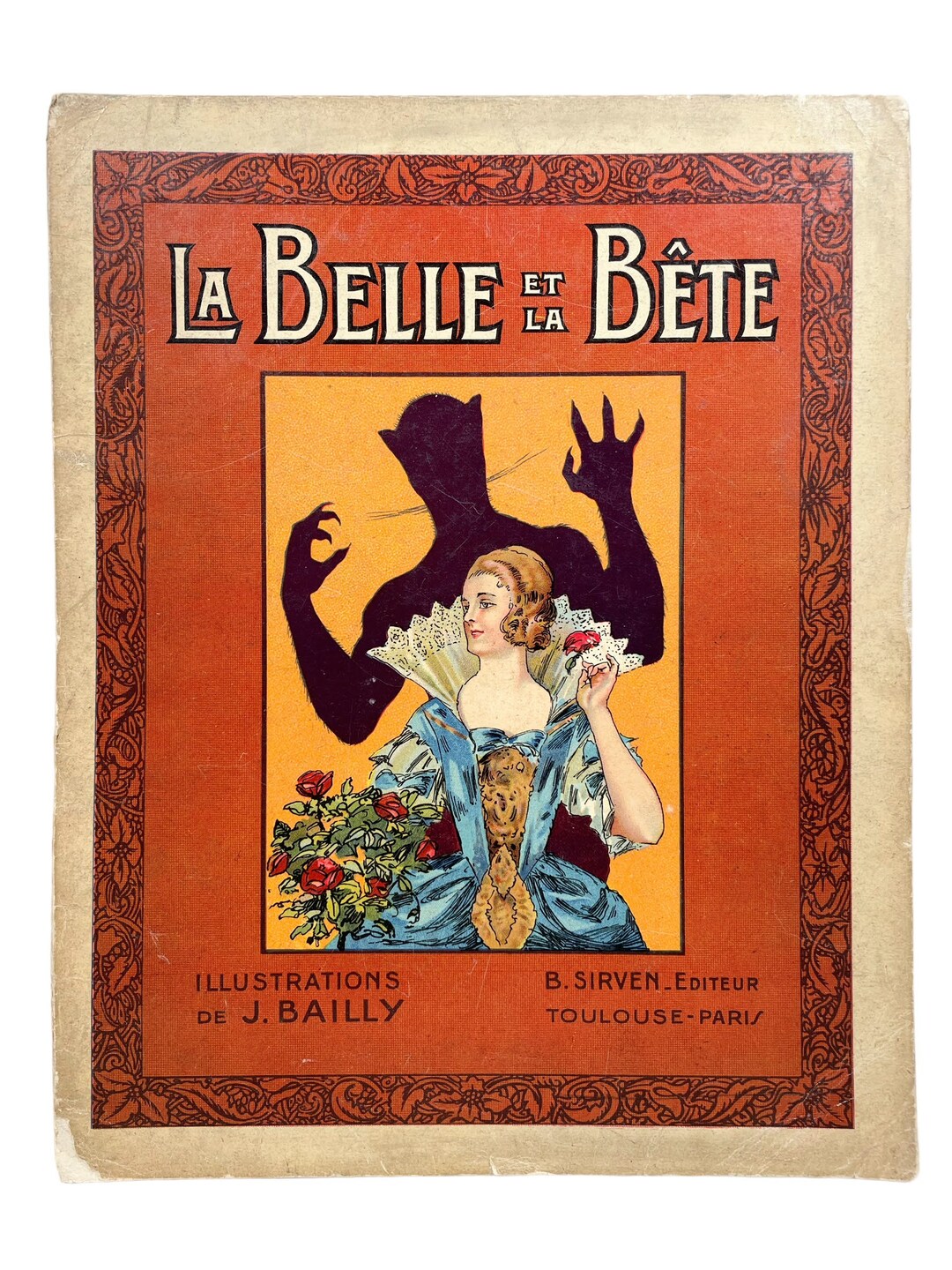 Antique French Beauty & the Beast La Belle Et La Bete Picture Book ...