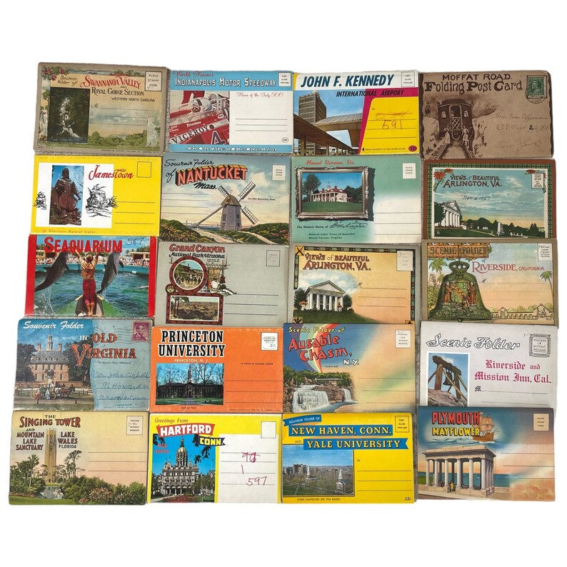Vintage American Souvenir Folding Postcard Folder Post Card Cards ...