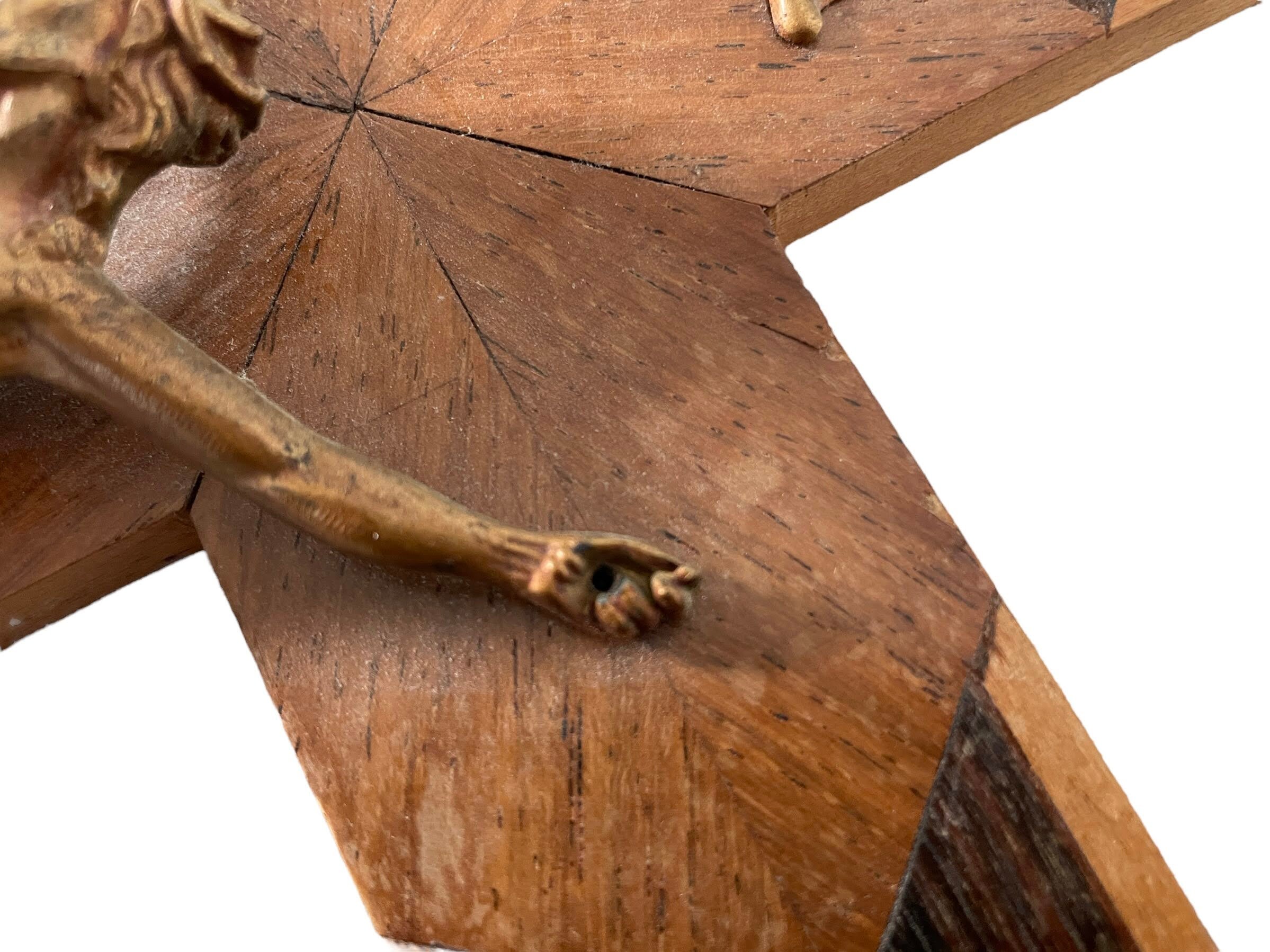 Vintage French Crucifix Jesus Cross Wall Hanging Monk Church Chapel ...