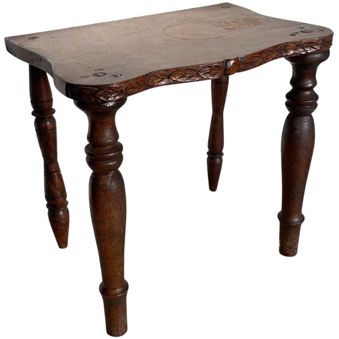 Plinth Antique French Traditional Worn DAMAGED Repaired Stand Plant ...