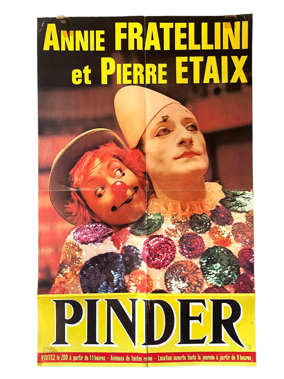 Vintage French Pinder Zoo Circus Advertising Poster Exhibition ...