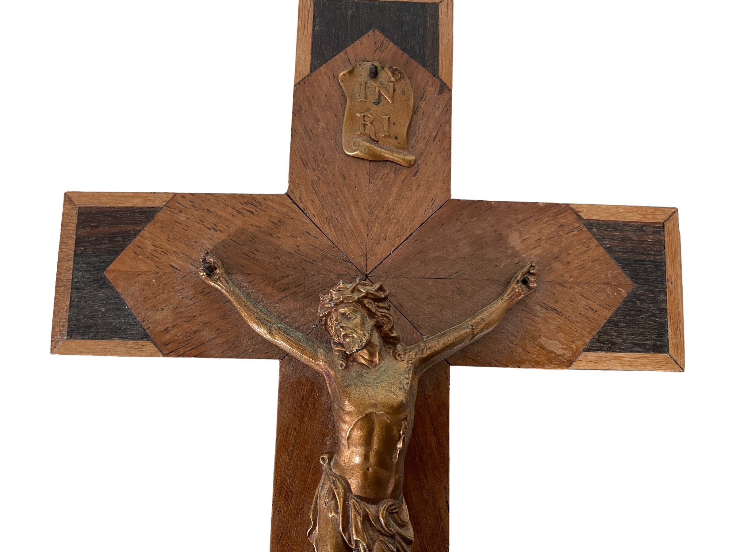 Vintage French Crucifix Jesus Cross Wall Hanging Monk Church Chapel ...