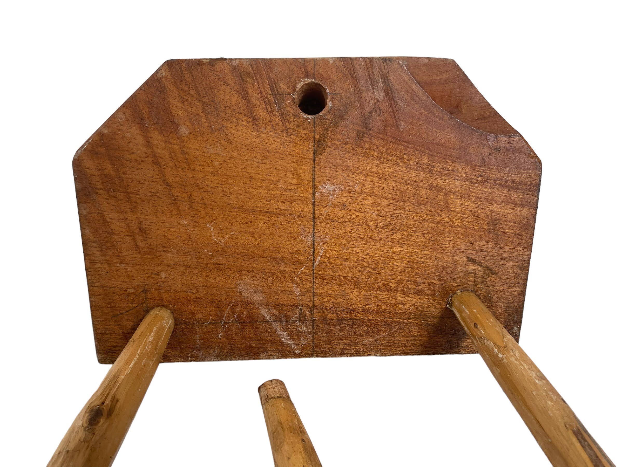 Stool Vintage French Traditional Home Made Worn Weathered Milking Stool ...