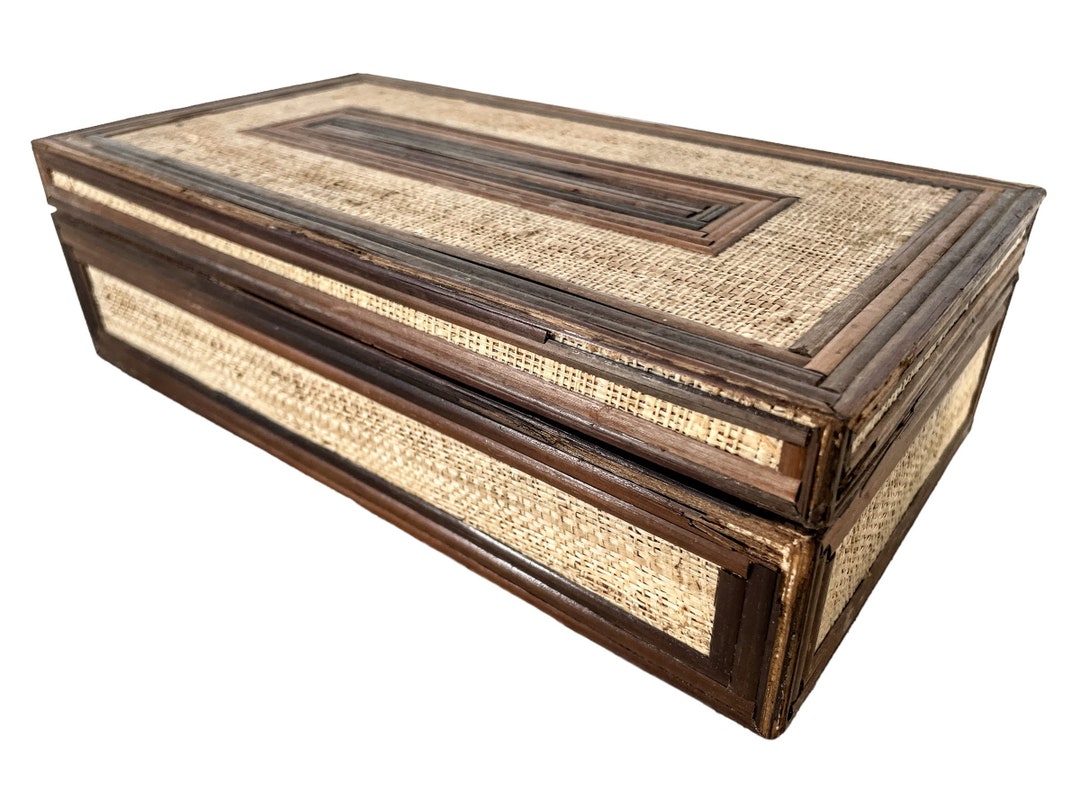 Vintage German Wood Knick Knack Letter Document Storage Treasure Box ...