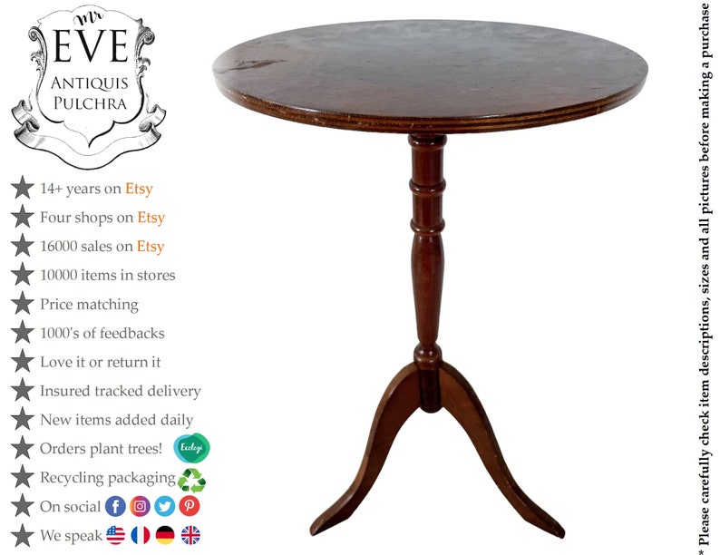 Vintage Taiwanese Small Light Side Table Wooden Brown Display Rest ...