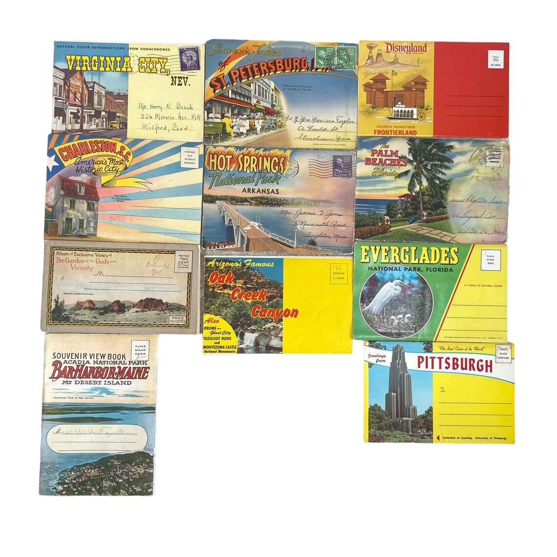 Vintage American Souvenir Folding Postcard Folder Post Card Cards ...