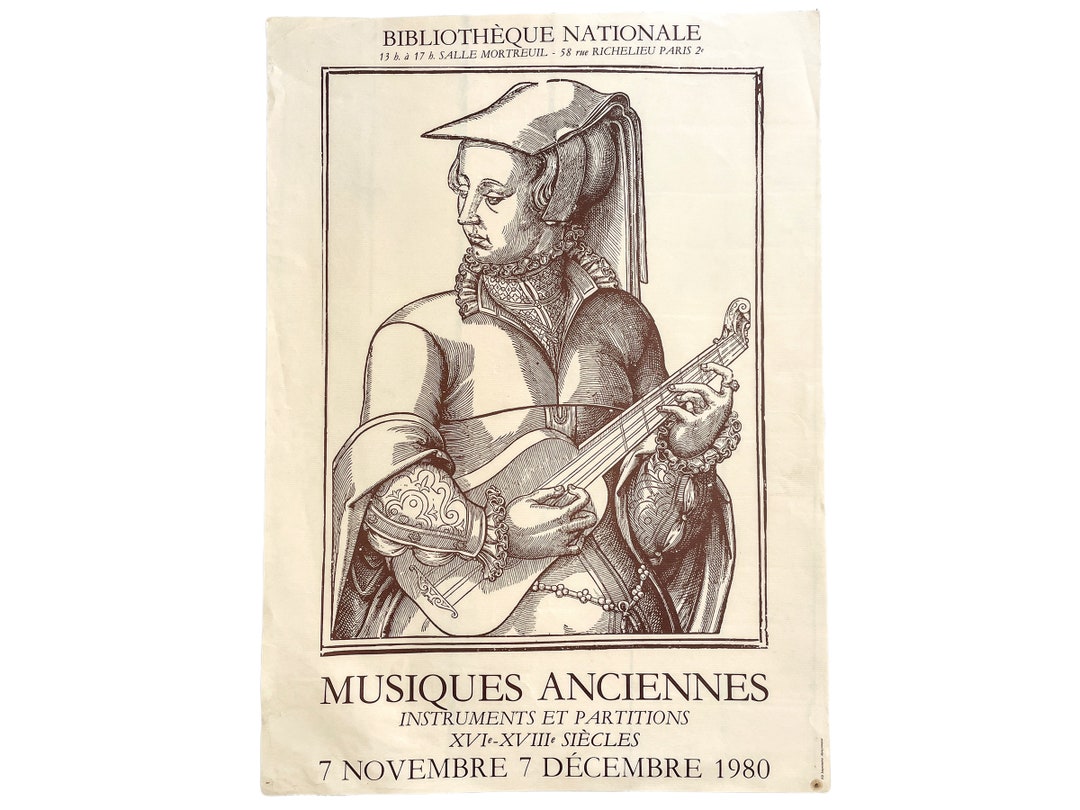 Vintage French Musiques Anciennes Bibliotheque Nationale Paris Original ...
