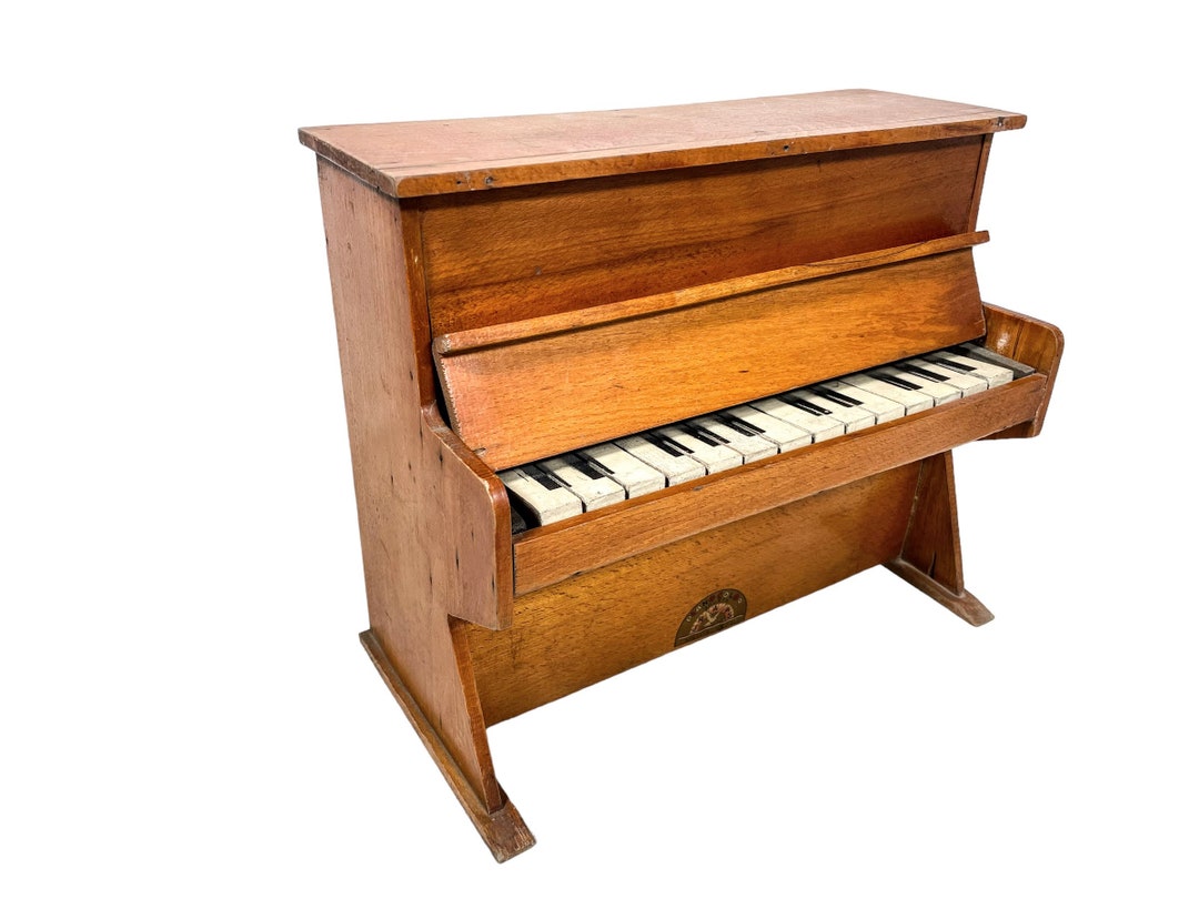 Vintage French Mini Small Piano Musical Instrument Traditional Wooden ...