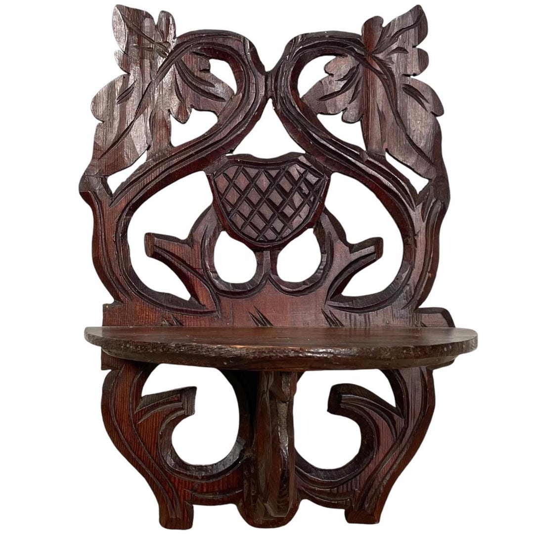 Antique French Small Wall Hanging Shelf Wood Plinth Stand Display Rest ...