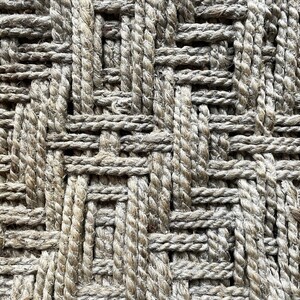 Vintage French Bench Stool Woven Rope String Seat Wooden Brown Rest ...