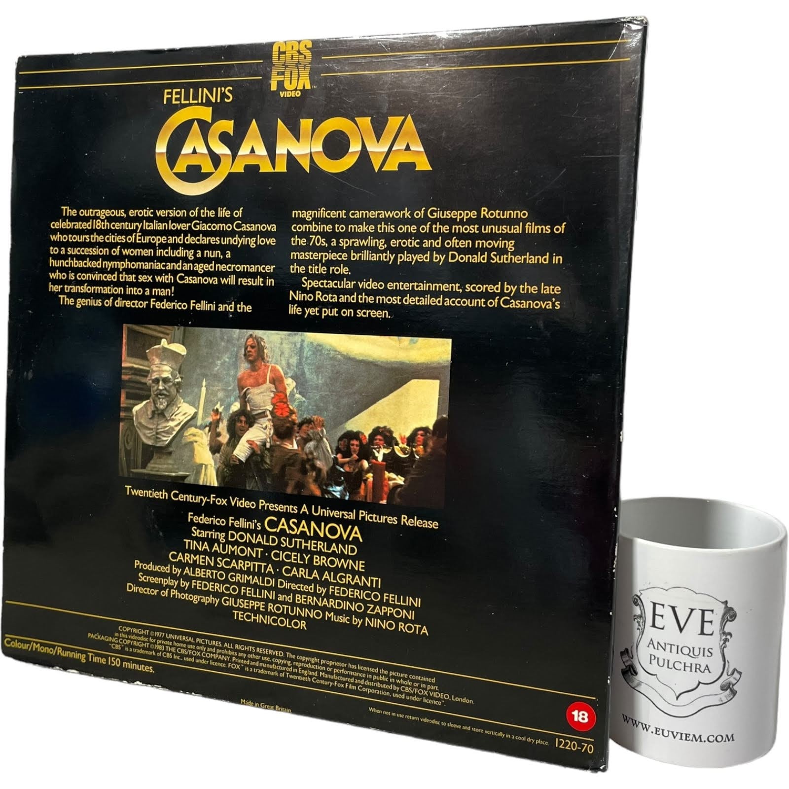 Vintage English Laservision Two Disc Videodisc Casanova Movie PAL SECAM Digital Media ...